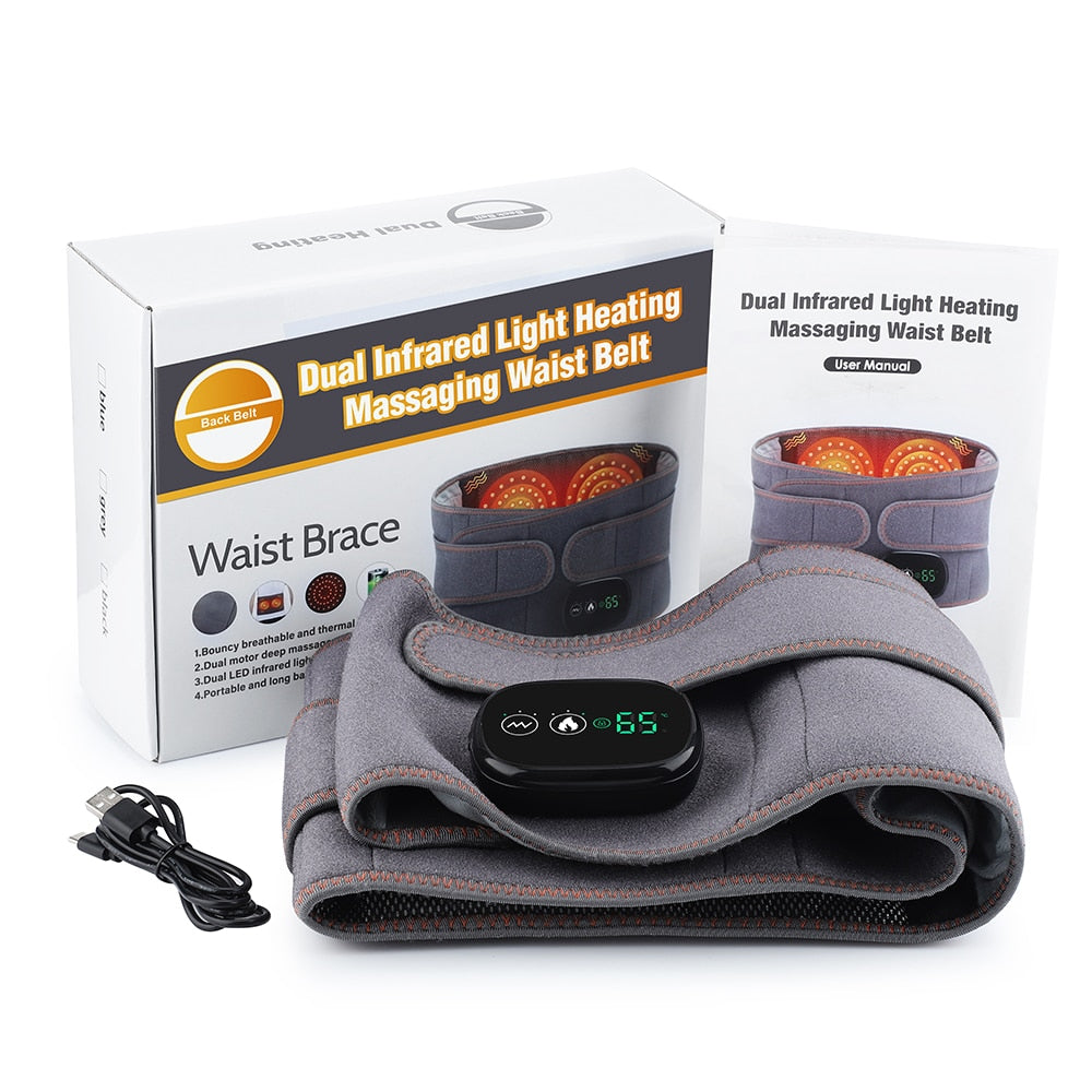Electric Heated Waist Massage Belt for Lower Back and Abdominal Pain